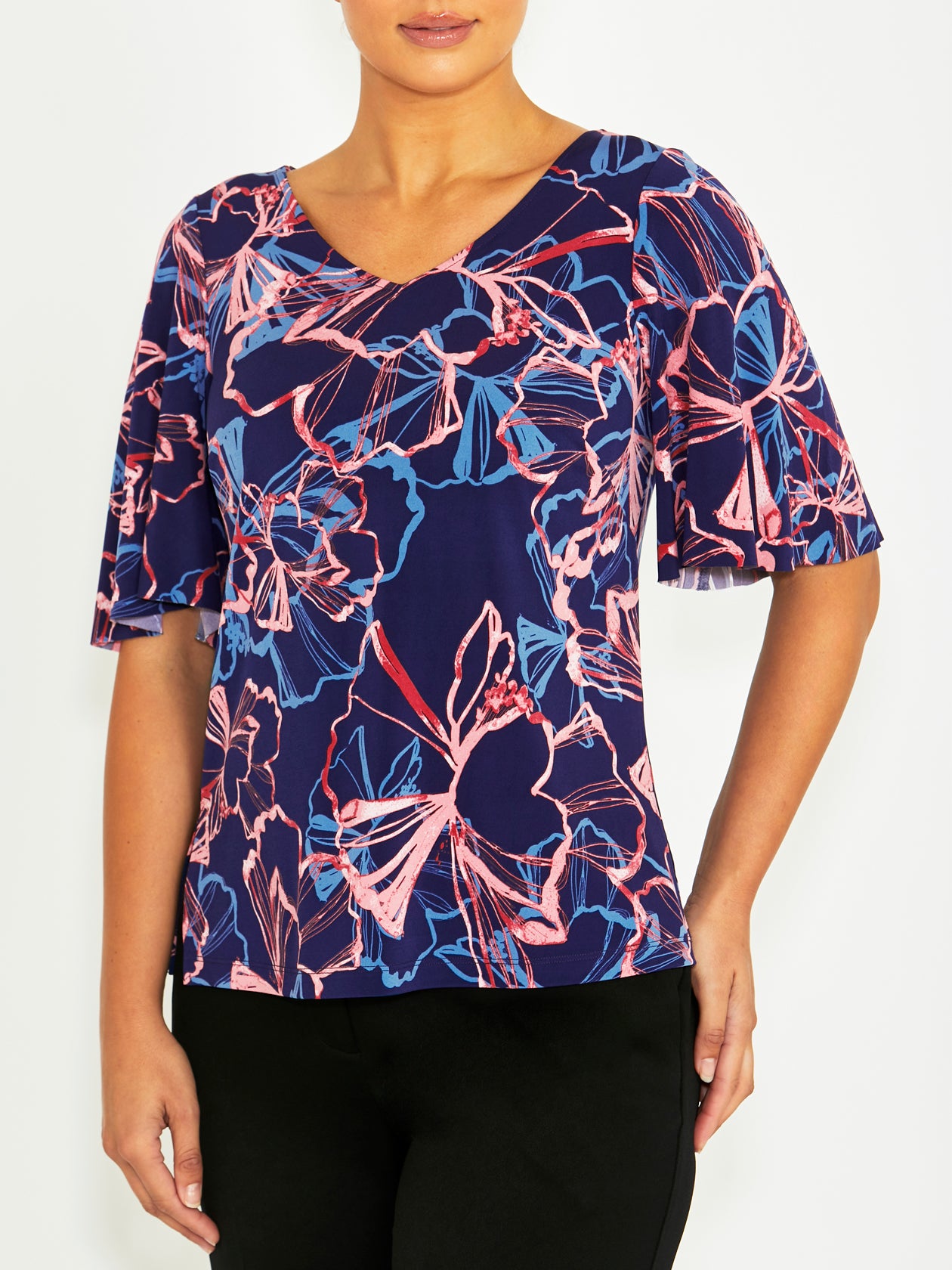 Women's Jersey Top in Blue | Marcela